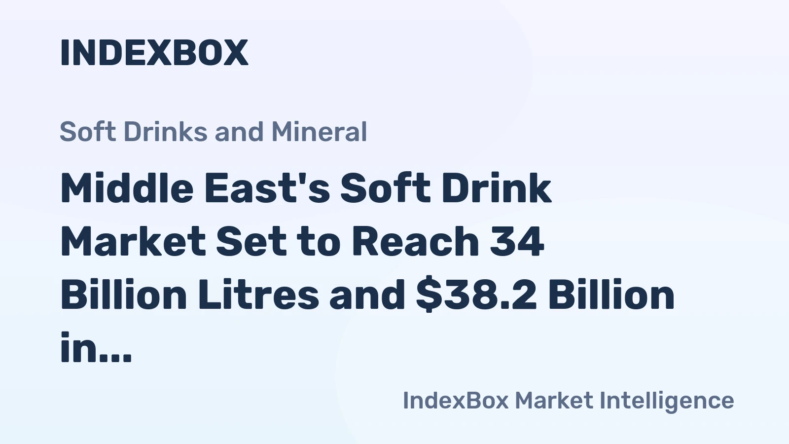 Middle East's Soft Drink Market Set to Reach 34 Billion Litres and $38.2 Billion in Value
