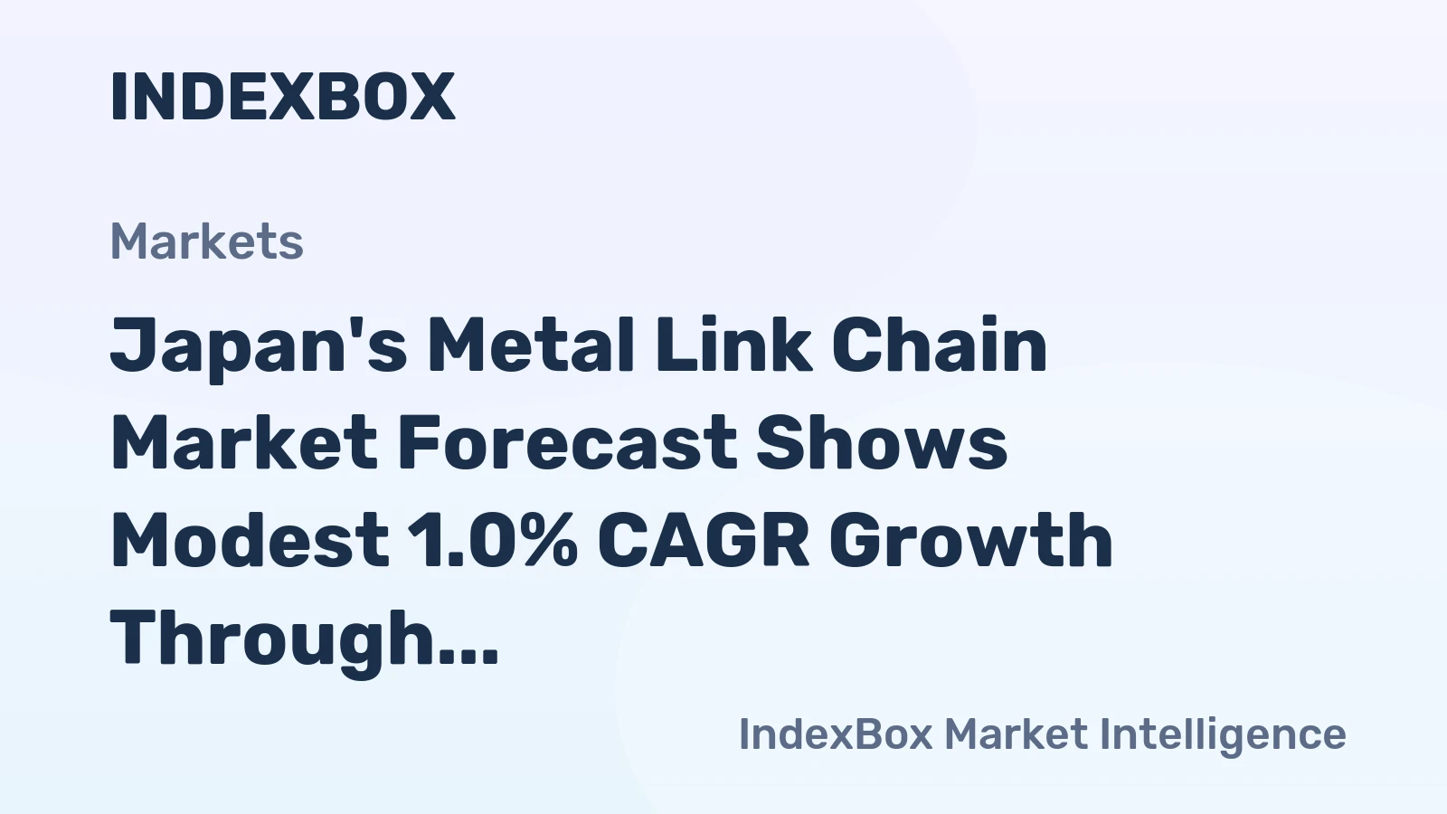 Japan's Metal Link Chain Market Forecast Shows Modest 1.0% CAGR Growth Through 2035