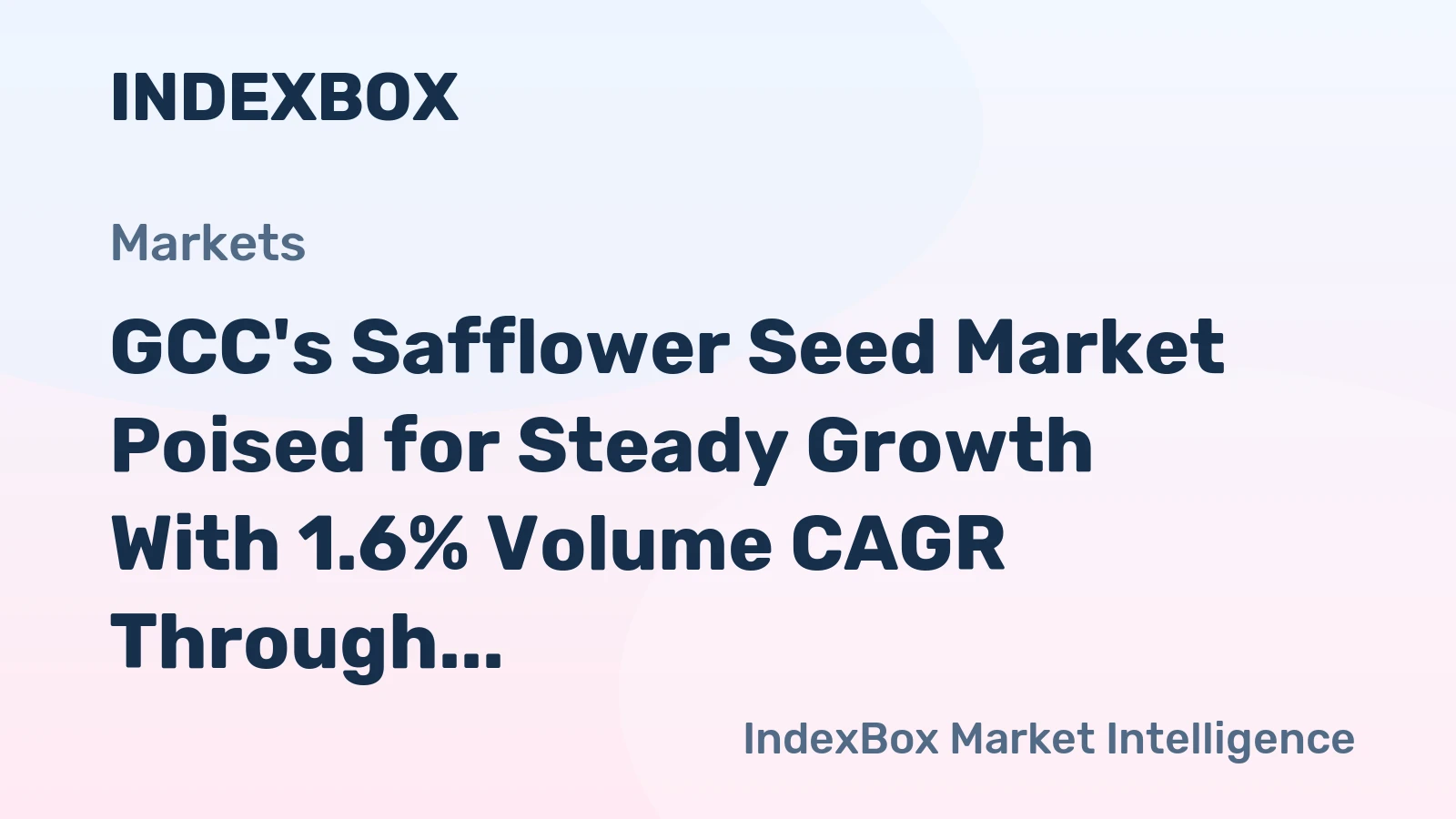 GCC's Safflower Seed Market Poised for Steady Growth With 1.6% Volume CAGR Through 2035