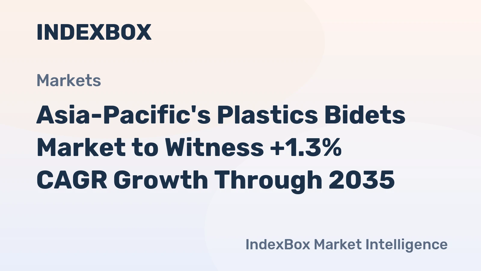Asia-Pacific's Plastics Bidets Market to Witness +1.3% CAGR Growth Through 2035