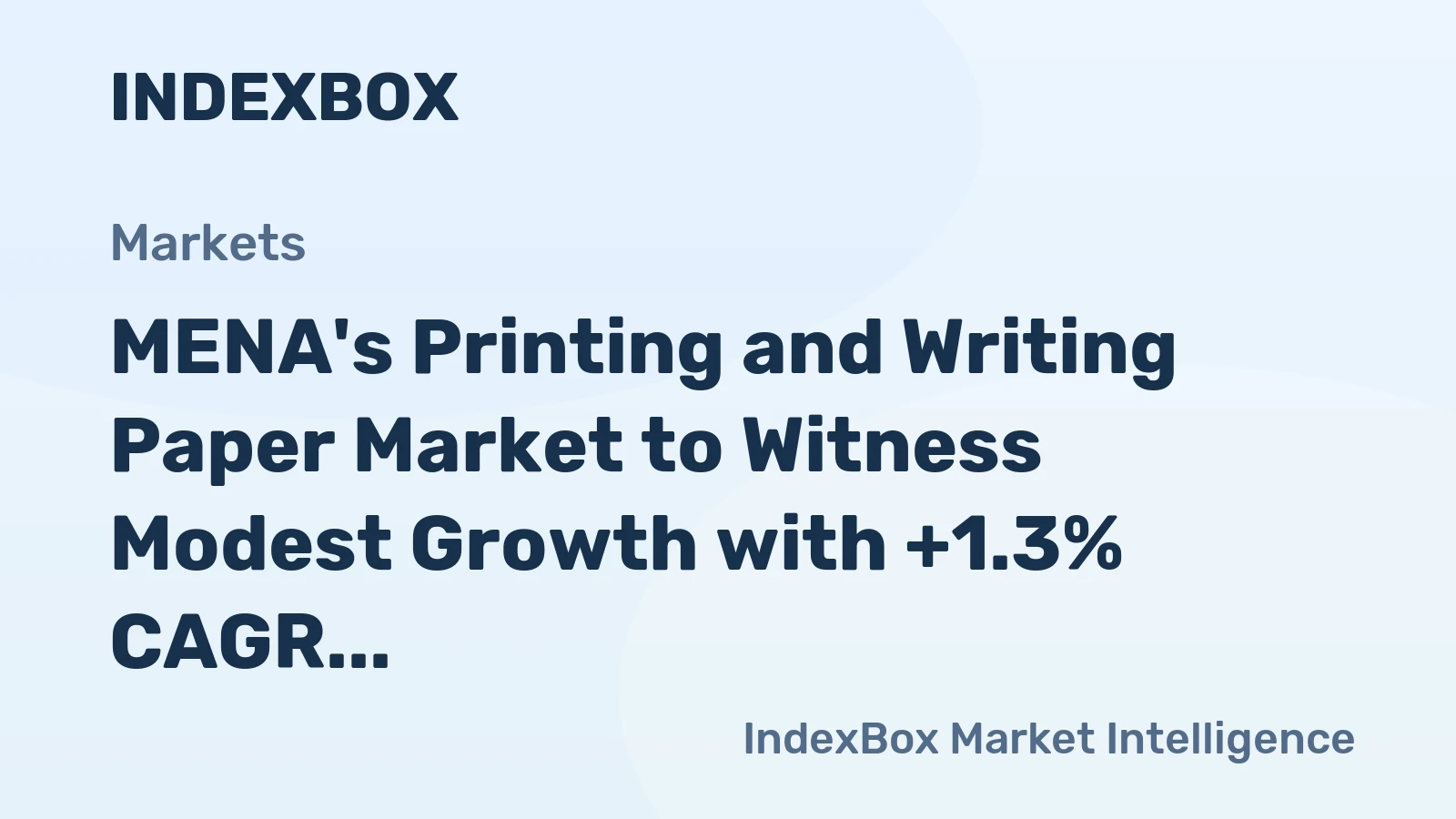 MENA's Printing and Writing Paper Market to Witness Modest Growth with +1.3% CAGR, Reaching $5B by 2035