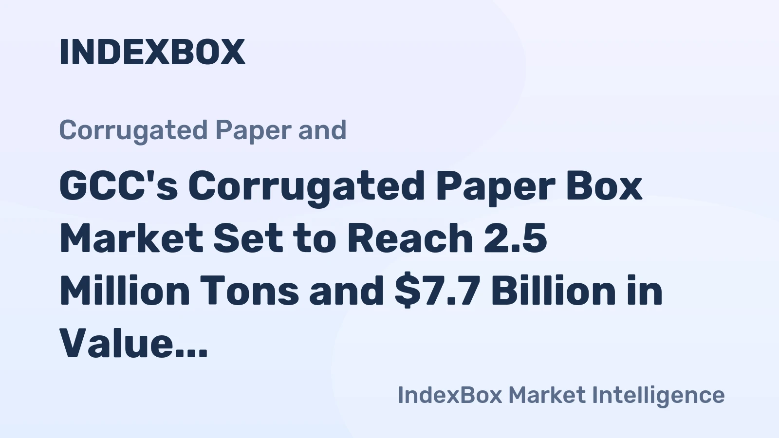 GCC's Corrugated Paper Box Market Set to Reach 2.5 Million Tons and $7.7 Billion in Value