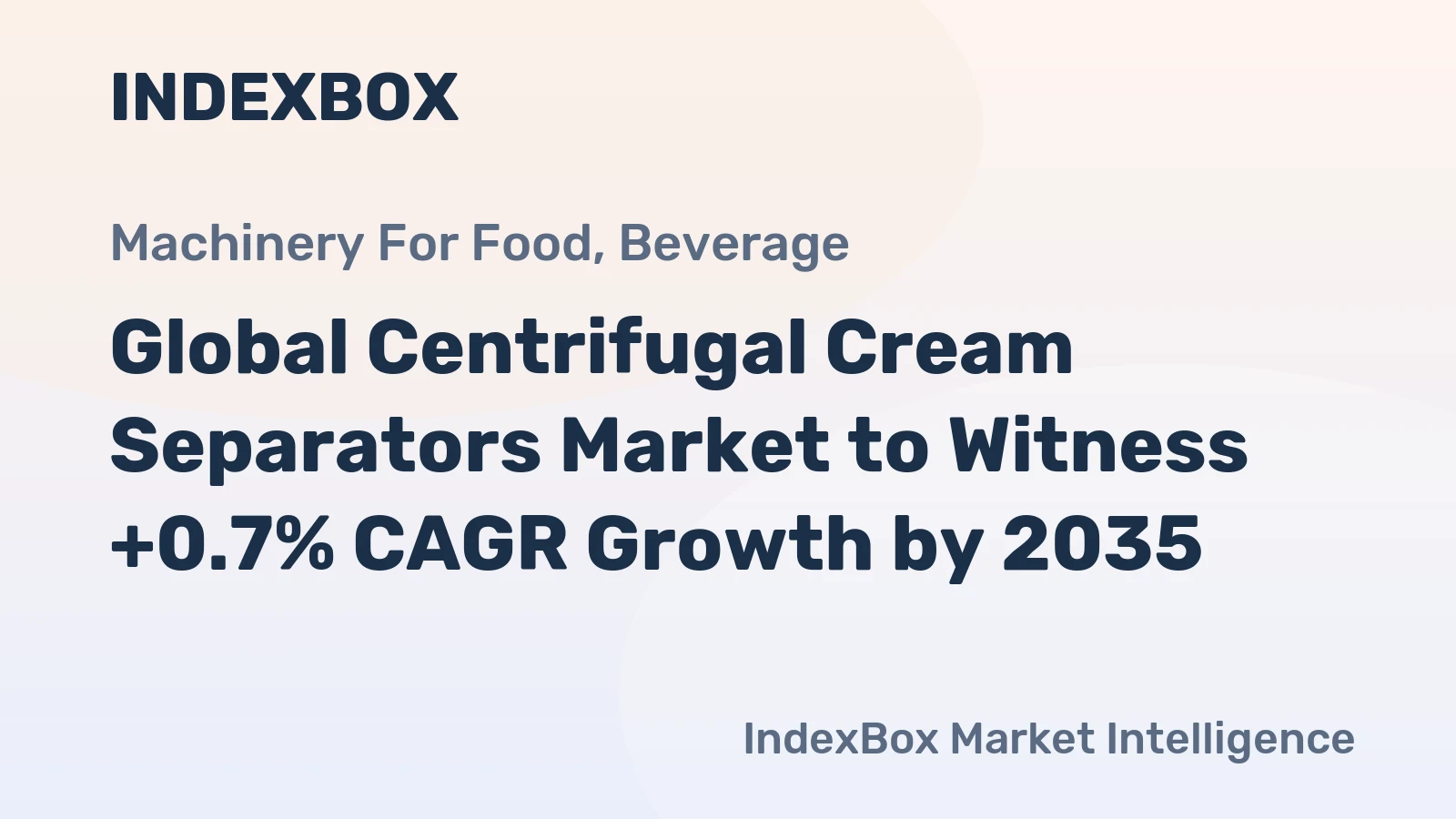 Global Centrifugal Cream Separators Market to Witness +0.7% CAGR Growth by 2035