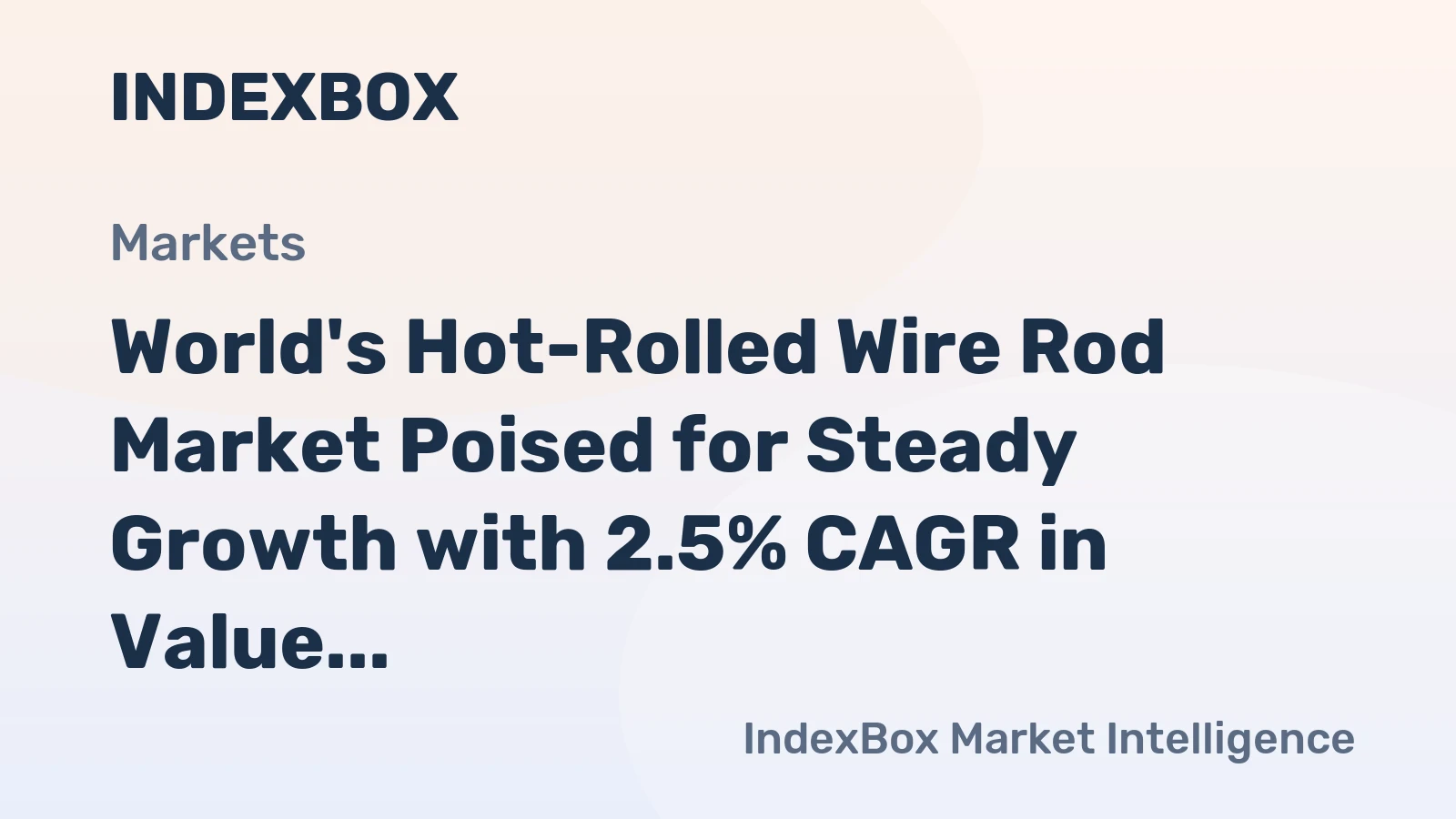World's Hot-Rolled Wire Rod Market Poised for Steady Growth with 2.5% CAGR in Value
