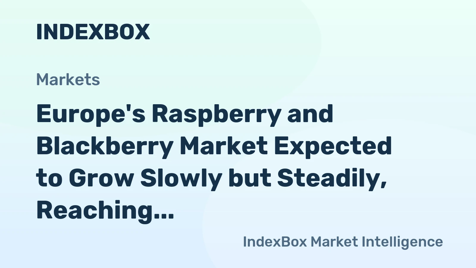 Europe's Raspberry and Blackberry Market Expected to Grow Slowly but Steadily, Reaching 184K Tons and $2.1B by 2035