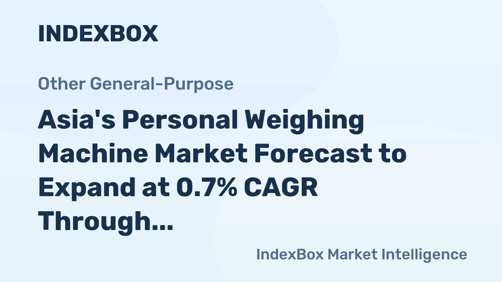 Asia's Personal Weighing Machine Market Forecast to Expand at 0.7% CAGR Through 2035