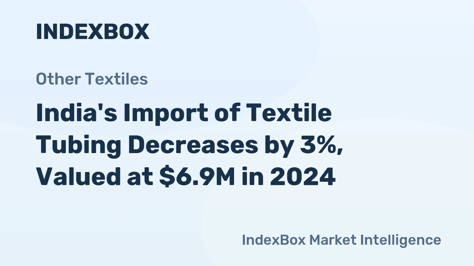 India's Import of Textile Tubing Decreases by 3%, Valued at $6.9M in 2024