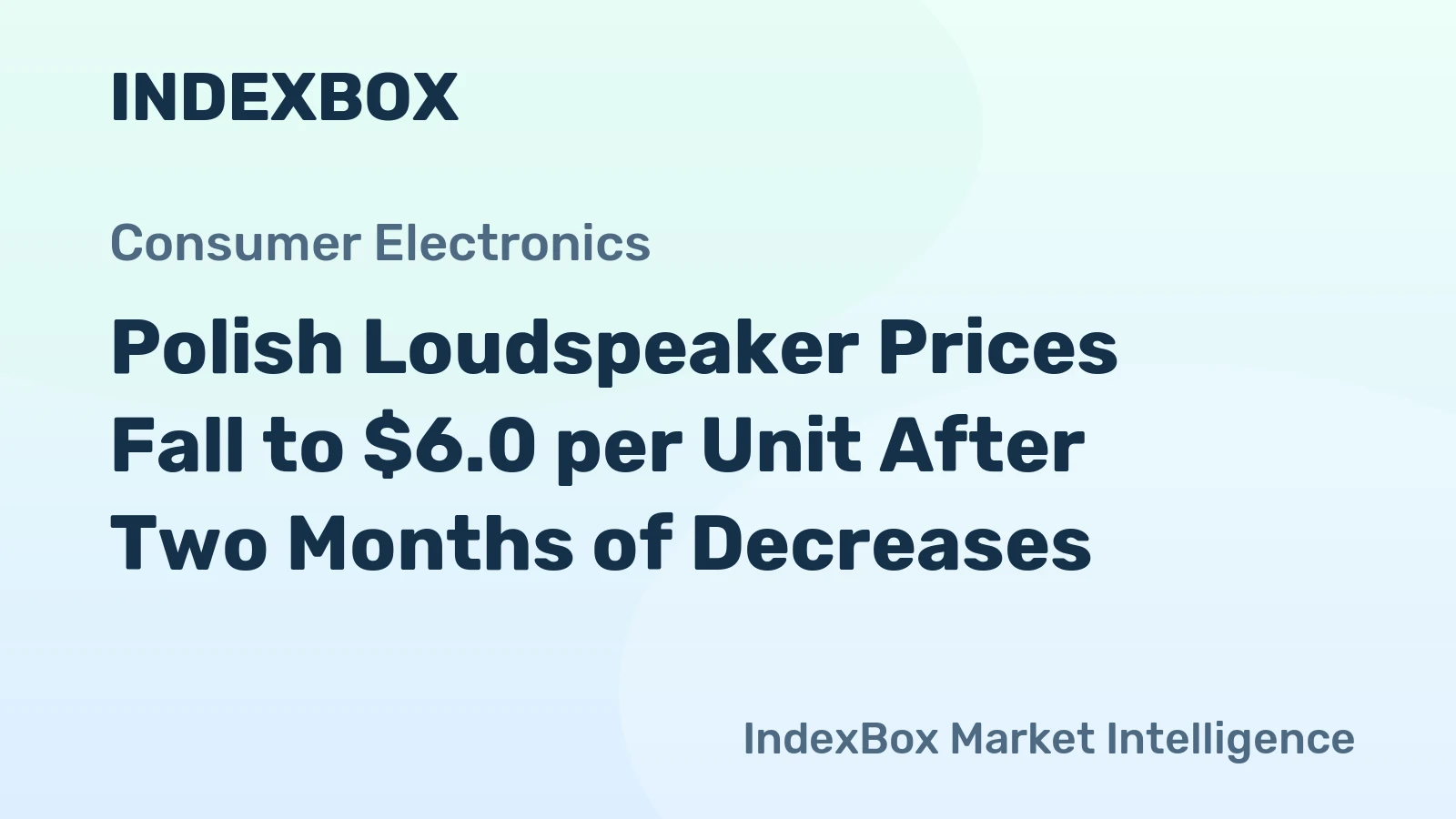 Polish Loudspeaker Prices Fall to $6.0 per Unit After Two Months of Decreases