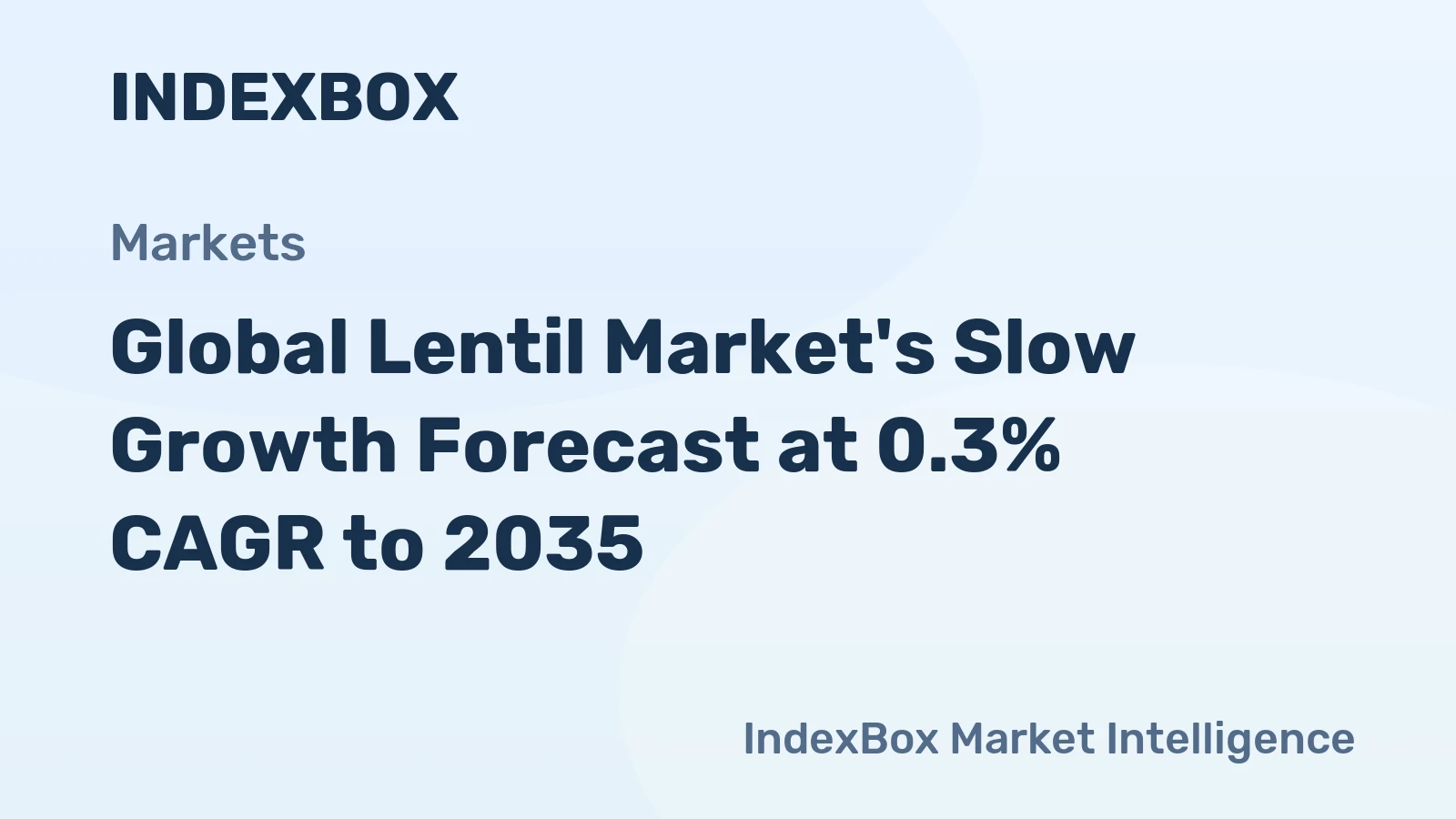 Global Lentil Market's Slow Growth Forecast at 0.3% CAGR to 2035