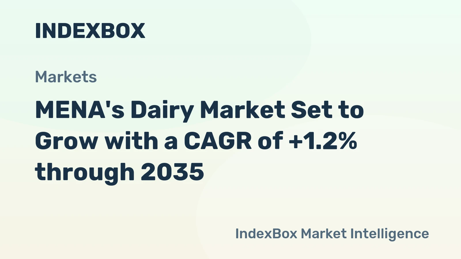 MENA's Dairy Market Set to Grow with a CAGR of +1.2% through 2035