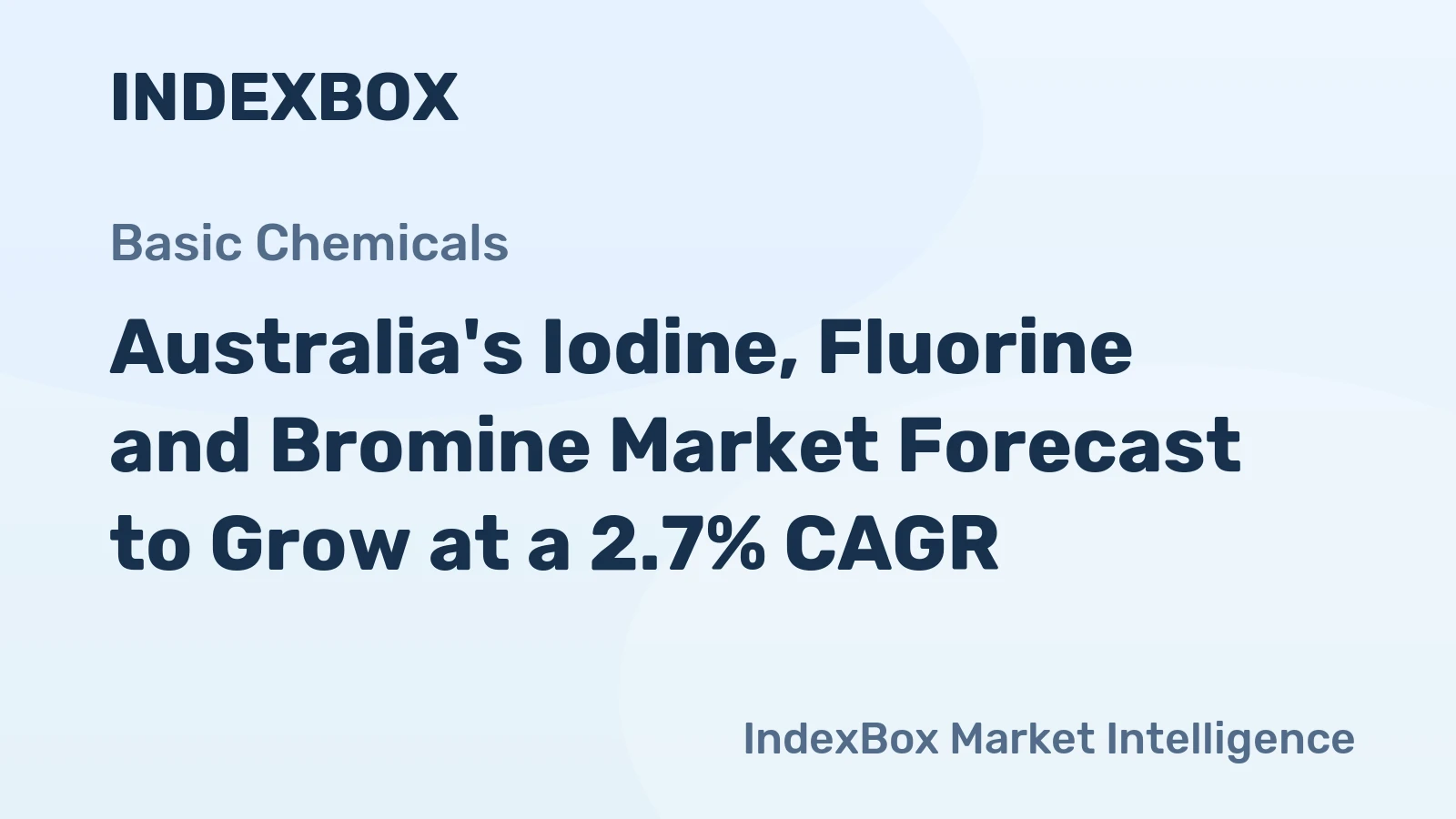 Australia's Iodine, Fluorine and Bromine Market Forecast to Grow at a 2.7% CAGR