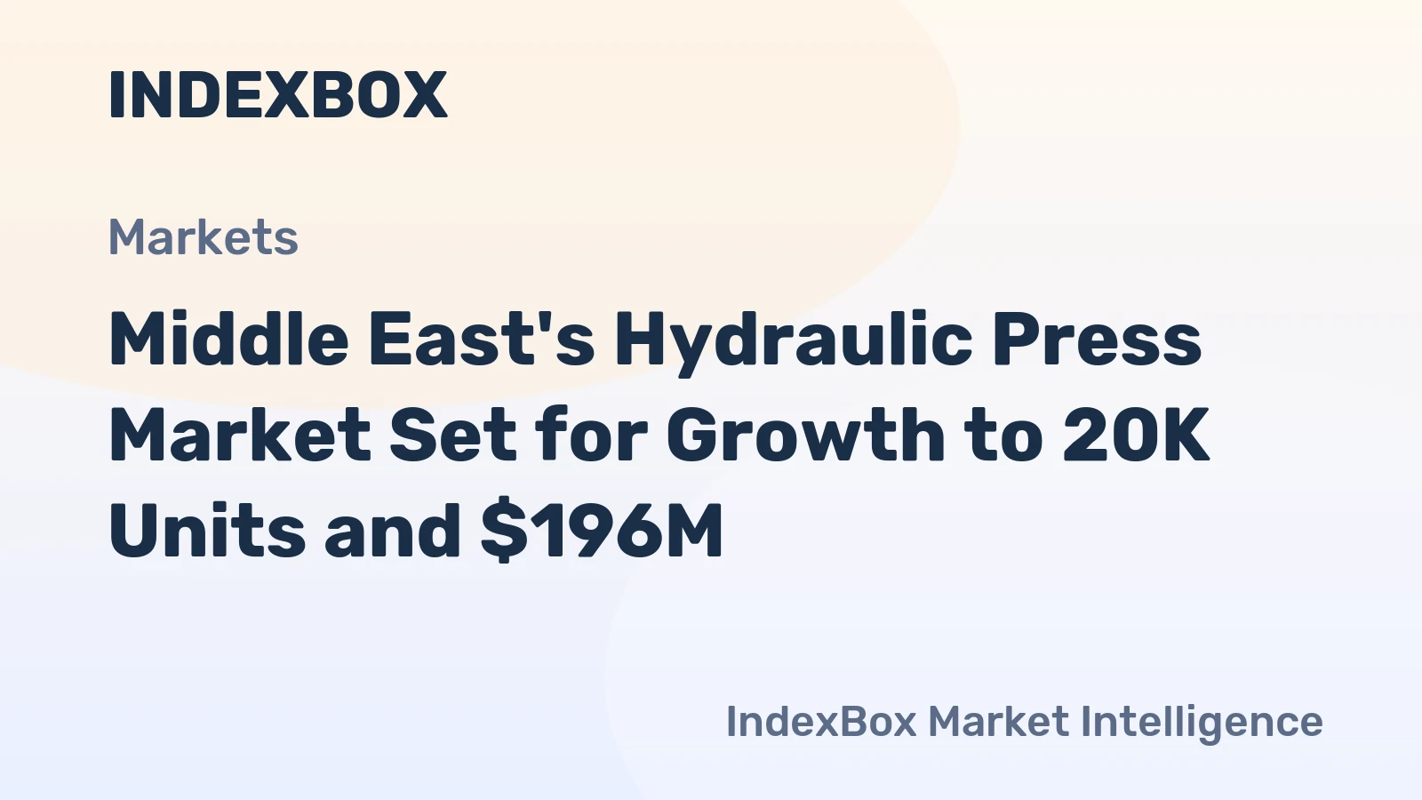 Middle East's Hydraulic Press Market Set for Growth to 20K Units and $196M