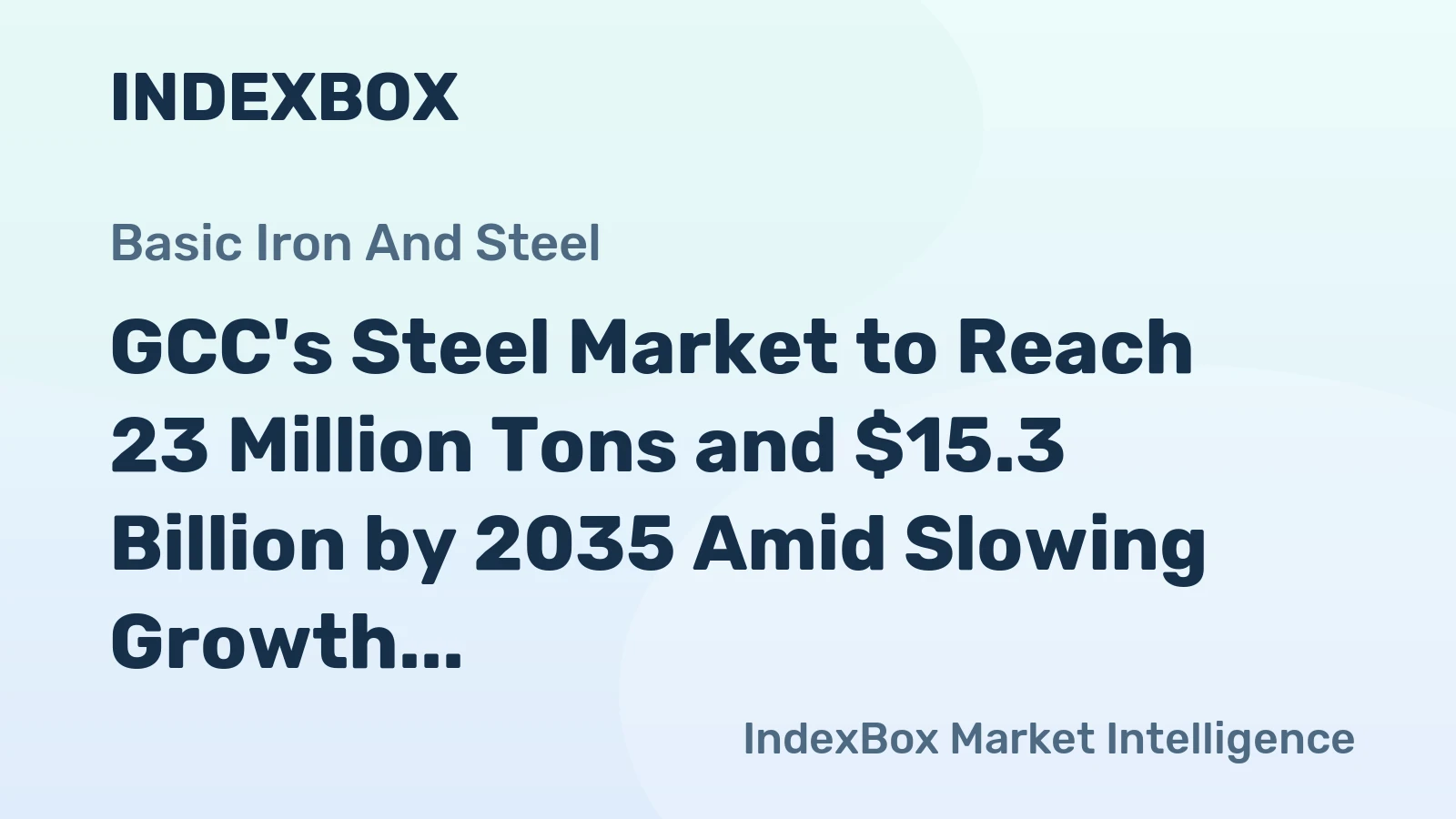 GCC's Steel Market to Reach 23 Million Tons and $15.3 Billion by 2035 Amid Slowing Growth