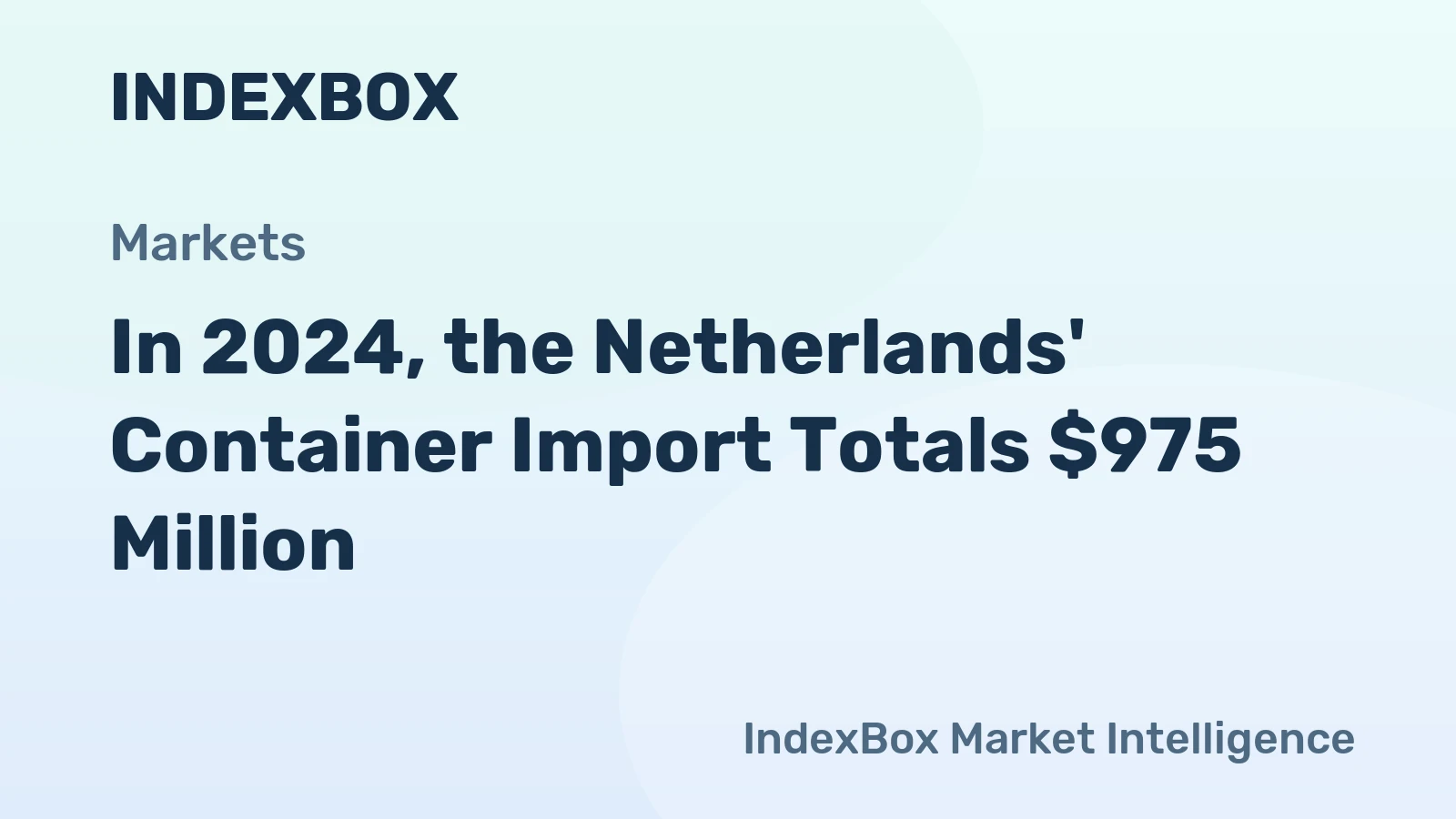 In 2024, the Netherlands' Container Import Totals $975 Million
