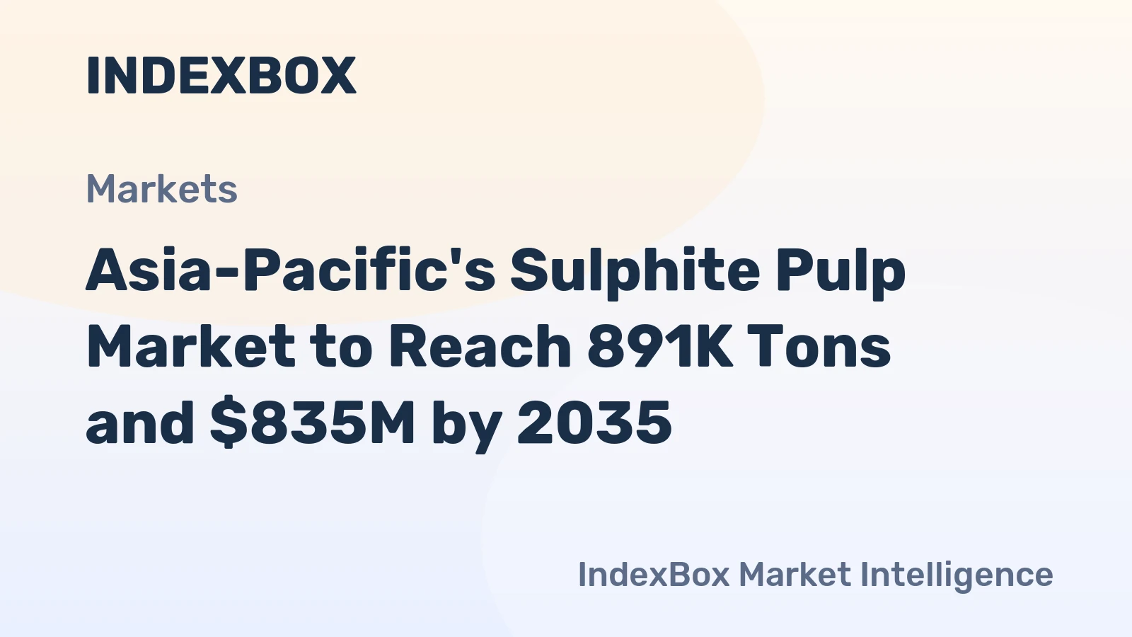 Asia-Pacific's Sulphite Pulp Market to Reach 891K Tons and $835M by 2035