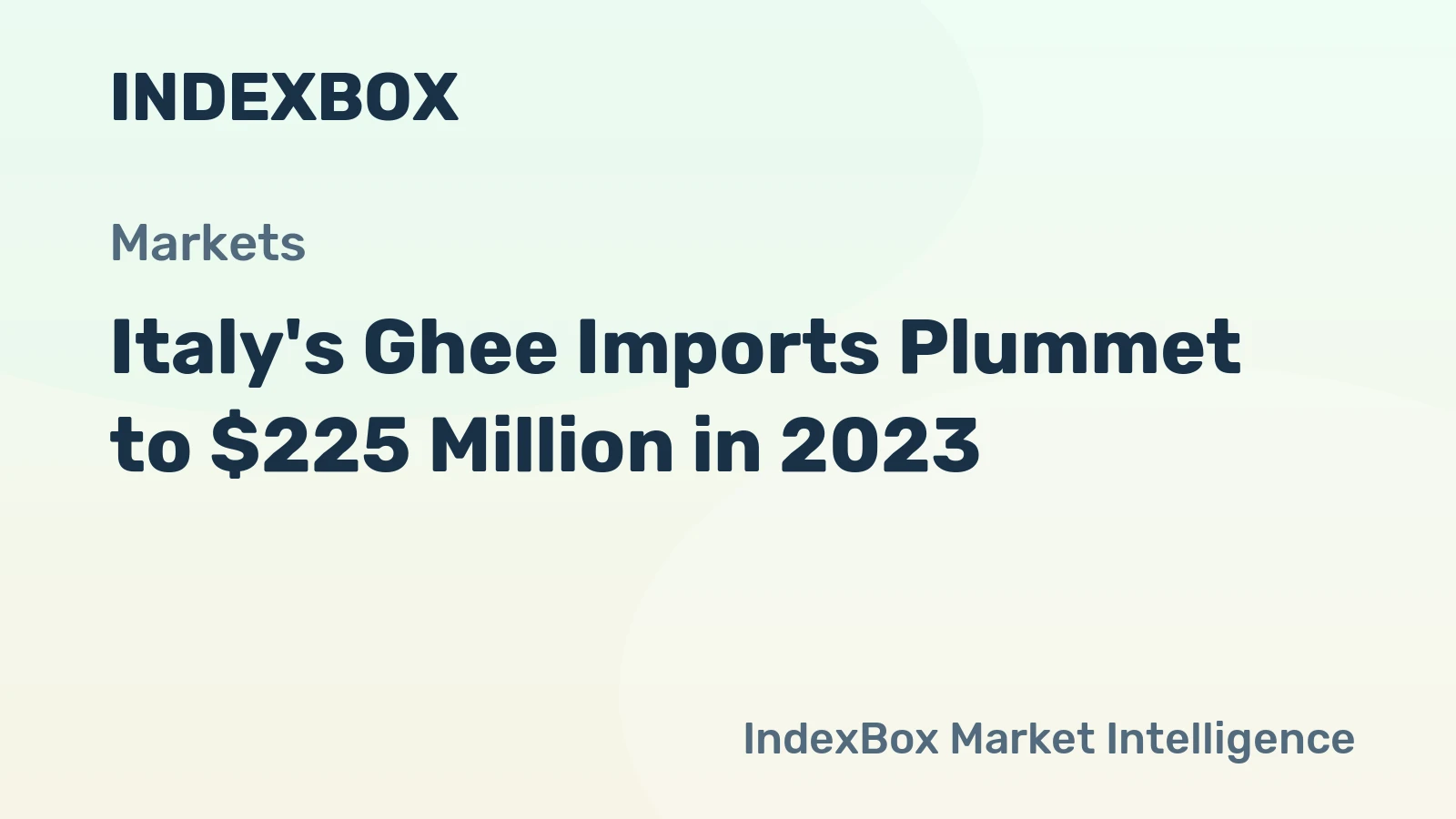 Italy's Ghee Imports Plummet to $225 Million in 2023