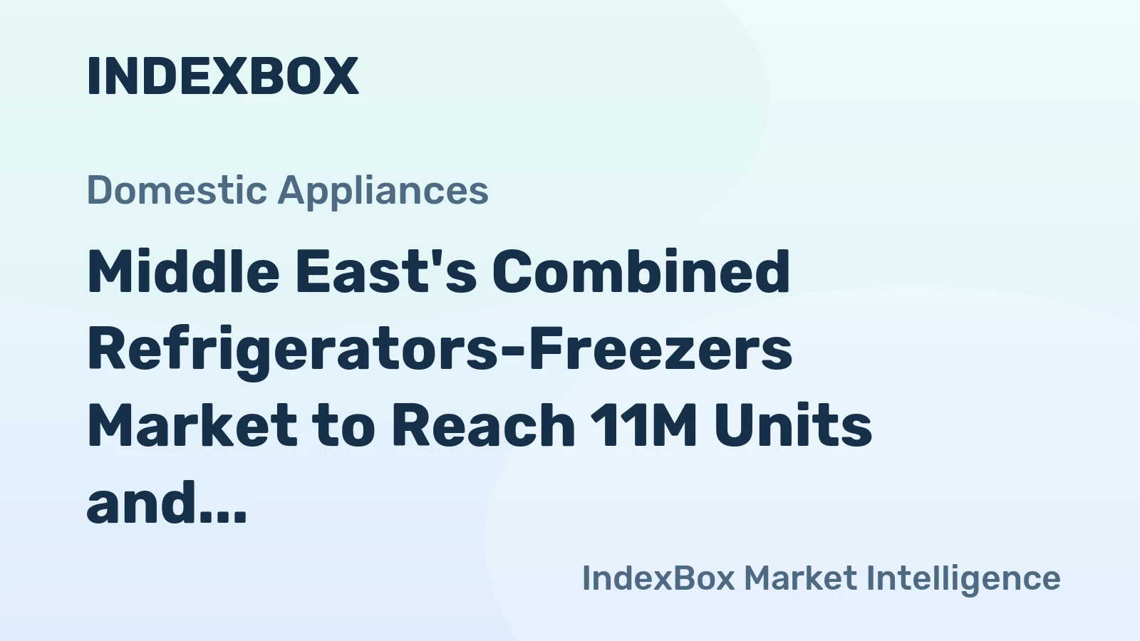 Middle East's Combined Refrigerators-Freezers Market to Reach 11M Units and $2.8B by 2035