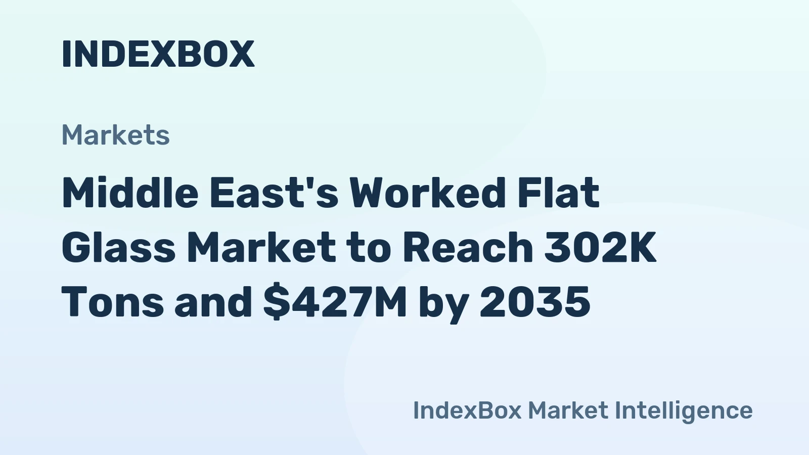 Middle East's Worked Flat Glass Market to Reach 302K Tons and $427M by 2035