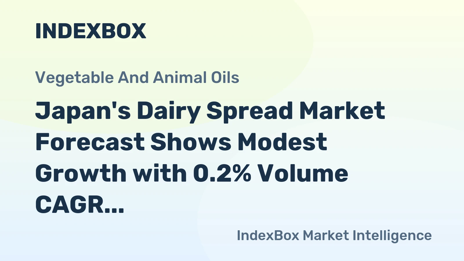 Japan's Dairy Spread Market Forecast Shows Modest Growth with 0.2% Volume CAGR Through 2035