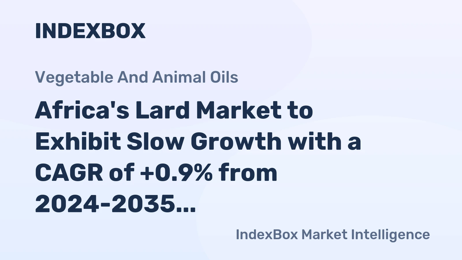 Africa's Lard Market to Exhibit Slow Growth with a CAGR of +0.9% from 2024-2035, Reaching 17K Tons