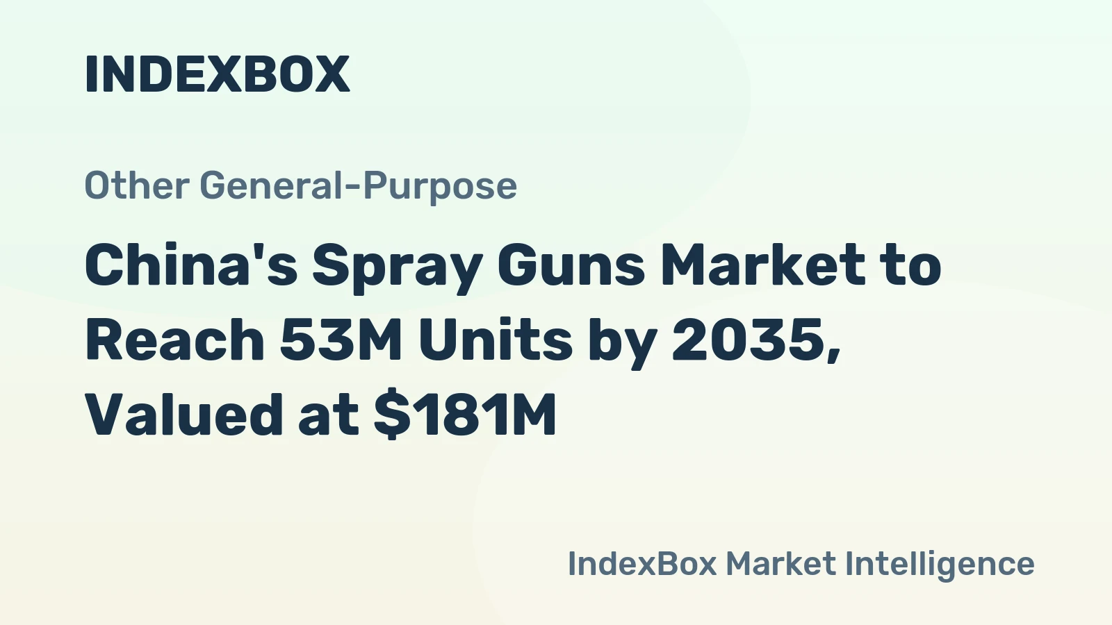 China's Spray Guns Market to Reach 53M Units by 2035, Valued at $181M