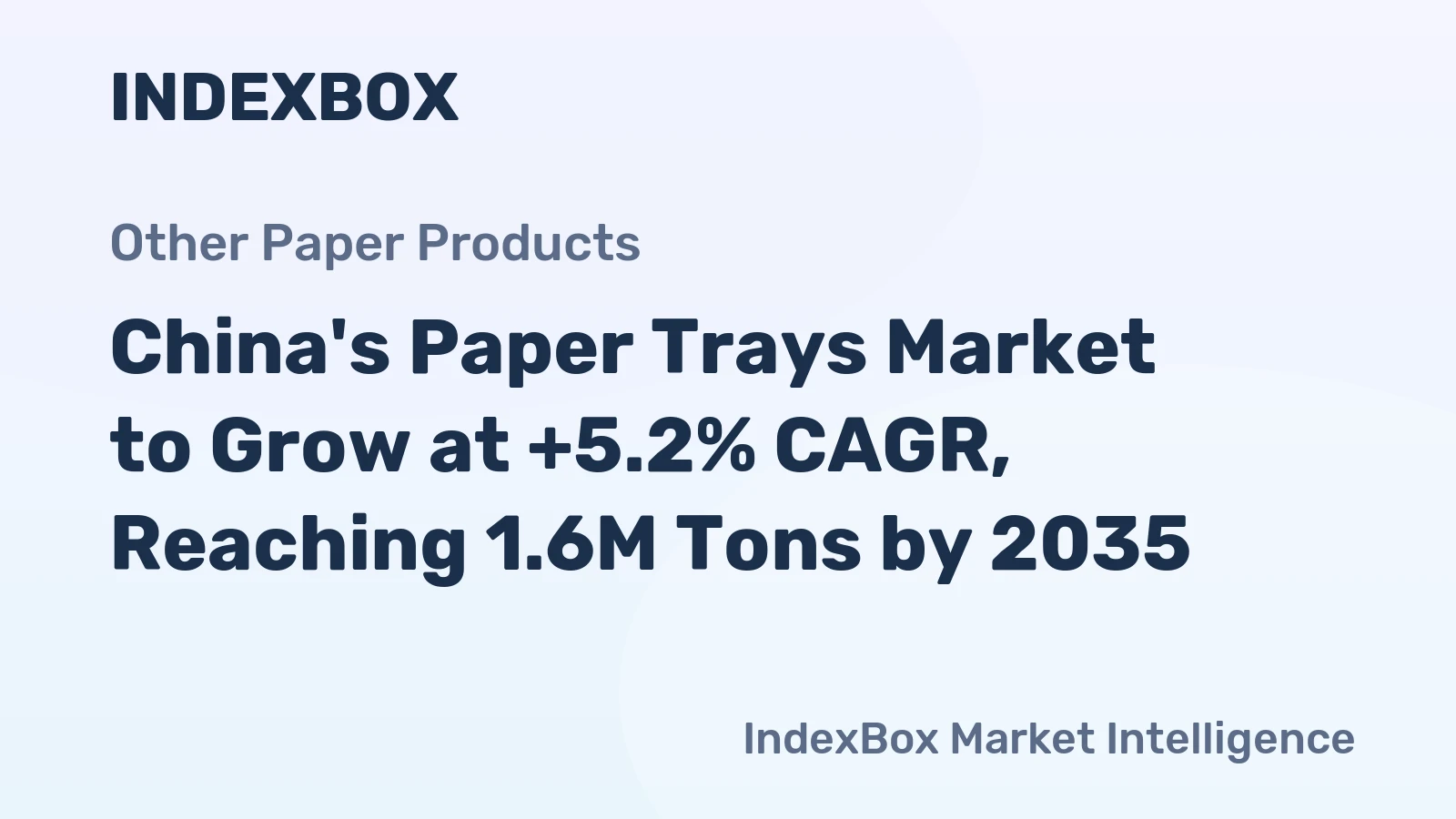 China's Paper Trays Market to Grow at +5.2% CAGR, Reaching 1.6M Tons by 2035