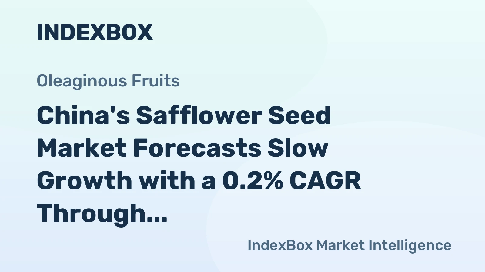 China's Safflower Seed Market Forecasts Slow Growth with a 0.2% CAGR Through 2035