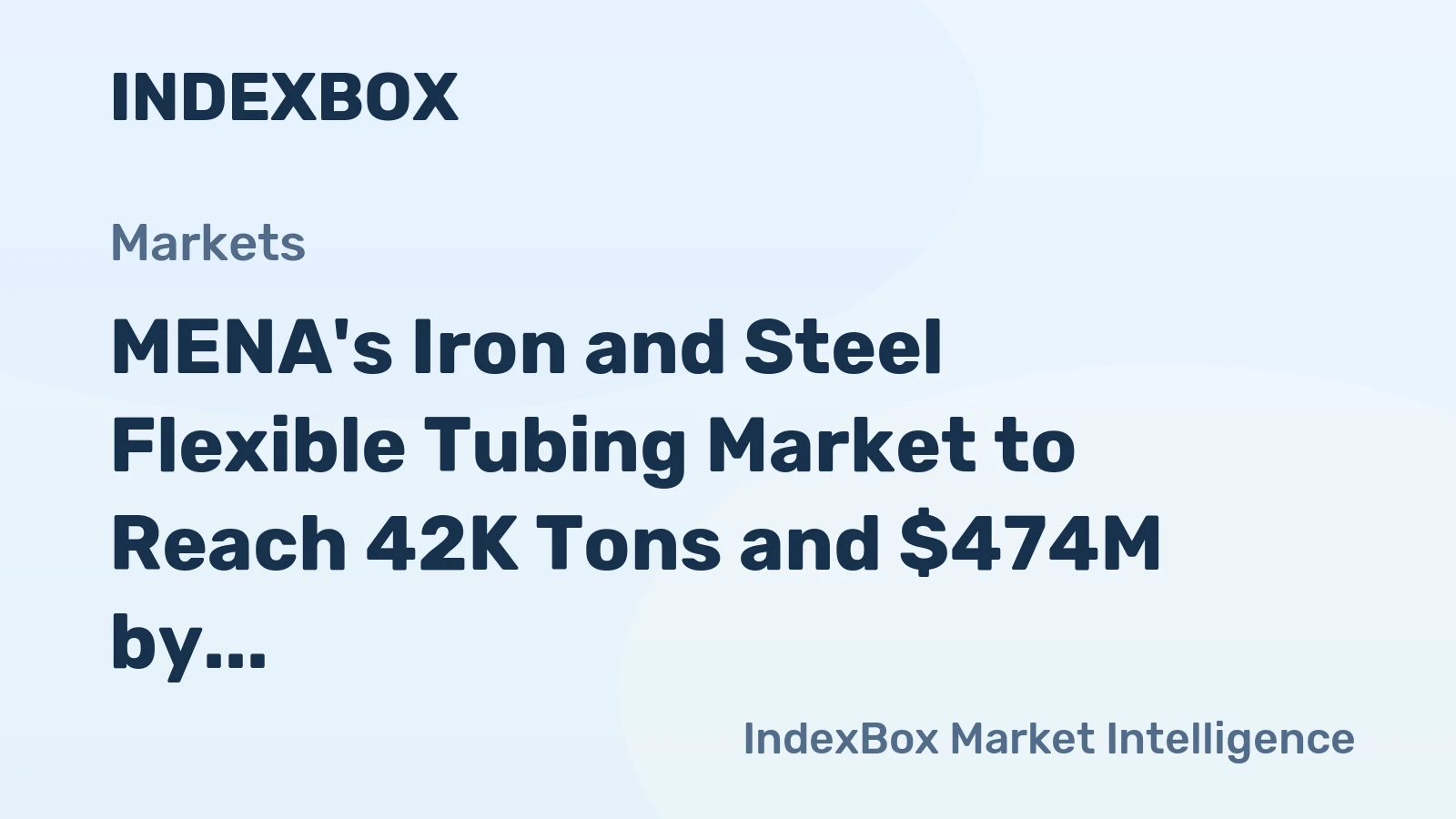 MENA's Iron and Steel Flexible Tubing Market to Reach 42K Tons and $474M by 2035