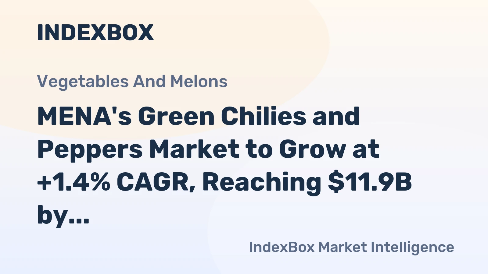 MENA's Green Chilies and Peppers Market to Grow at +1.4% CAGR, Reaching $11.9B by 2035