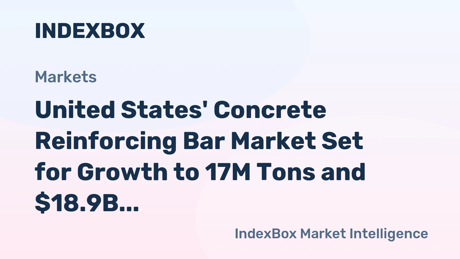United States' Concrete Reinforcing Bar Market Set for Growth to 17M Tons and $18.9B by 2035