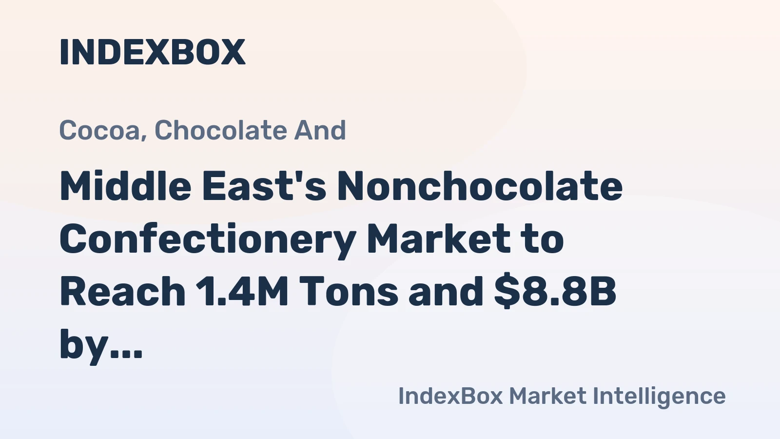 Middle East's Nonchocolate Confectionery Market to Reach 1.4M Tons and $8.8B by 2035