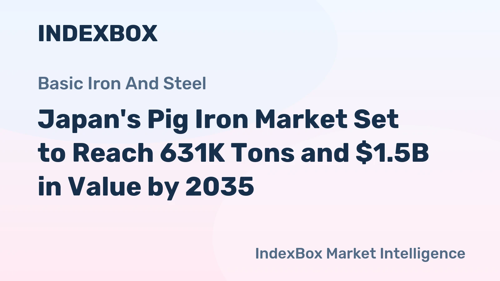 Japan's Pig Iron Market Set to Reach 631K Tons and $1.5B in Value by 2035