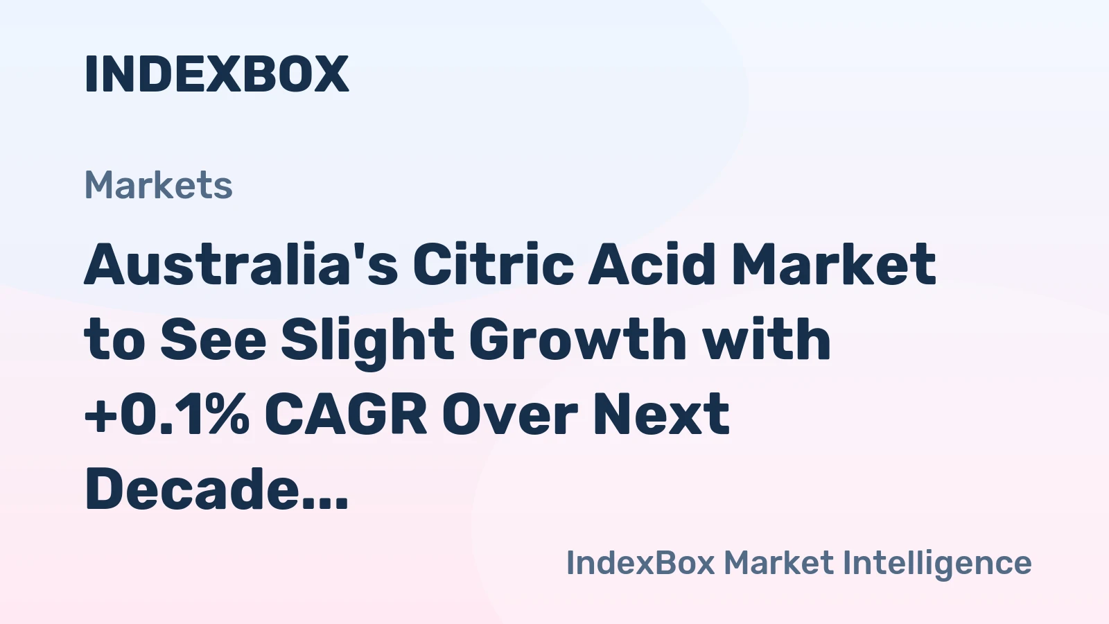 Australia's Citric Acid Market to See Slight Growth with +0.1% CAGR Over Next Decade