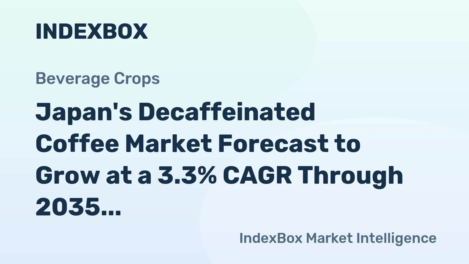 Japan's Decaffeinated Coffee Market Forecast to Grow at a 3.3% CAGR Through 2035