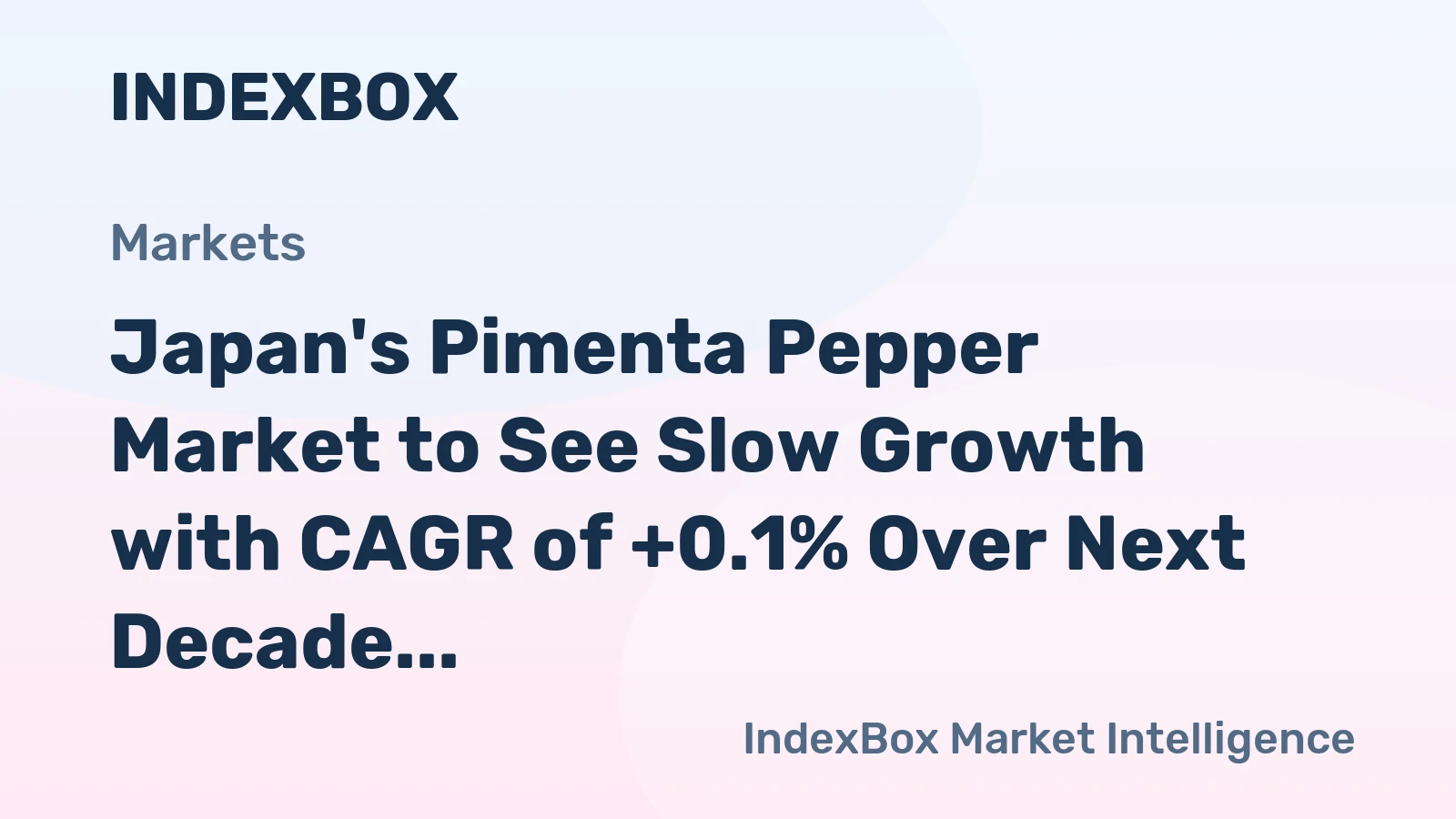 Japan's Pimenta Pepper Market to See Slow Growth with CAGR of +0.1% Over Next Decade