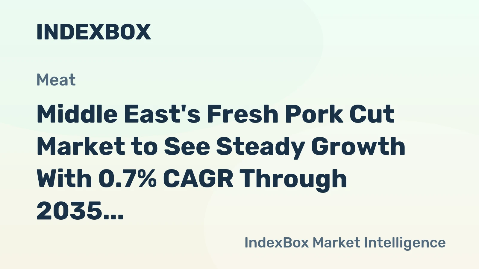 Middle East's Fresh Pork Cut Market to See Steady Growth With 0.7% CAGR Through 2035