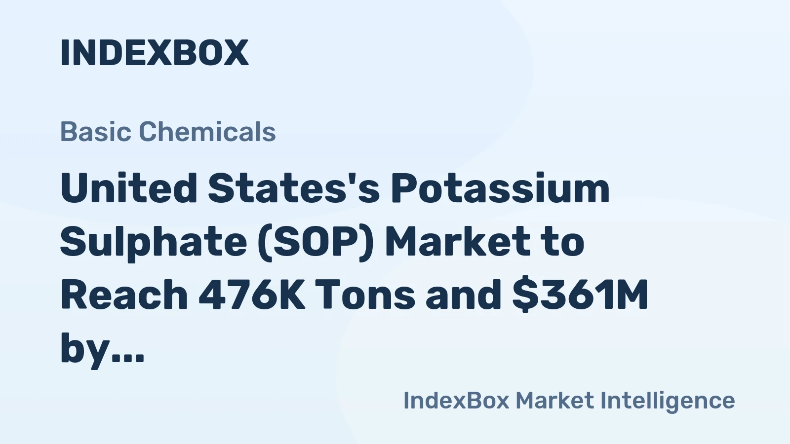 United States's Potassium Sulphate (SOP) Market to Reach 476K Tons and $361M by 2035
