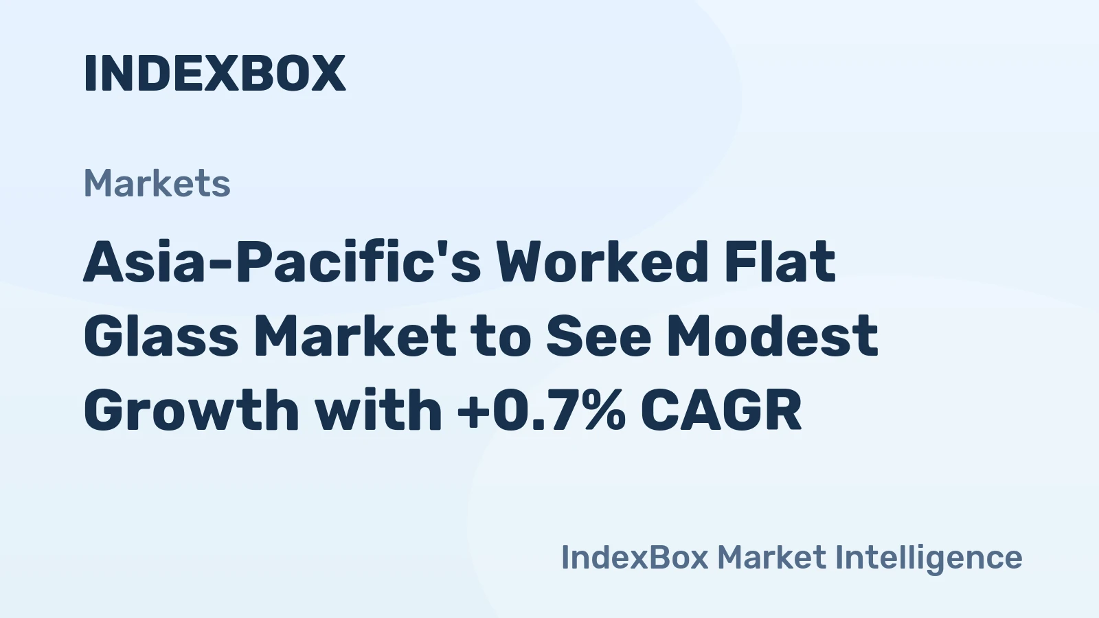 Asia-Pacific's Worked Flat Glass Market to See Modest Growth with +0.7% CAGR