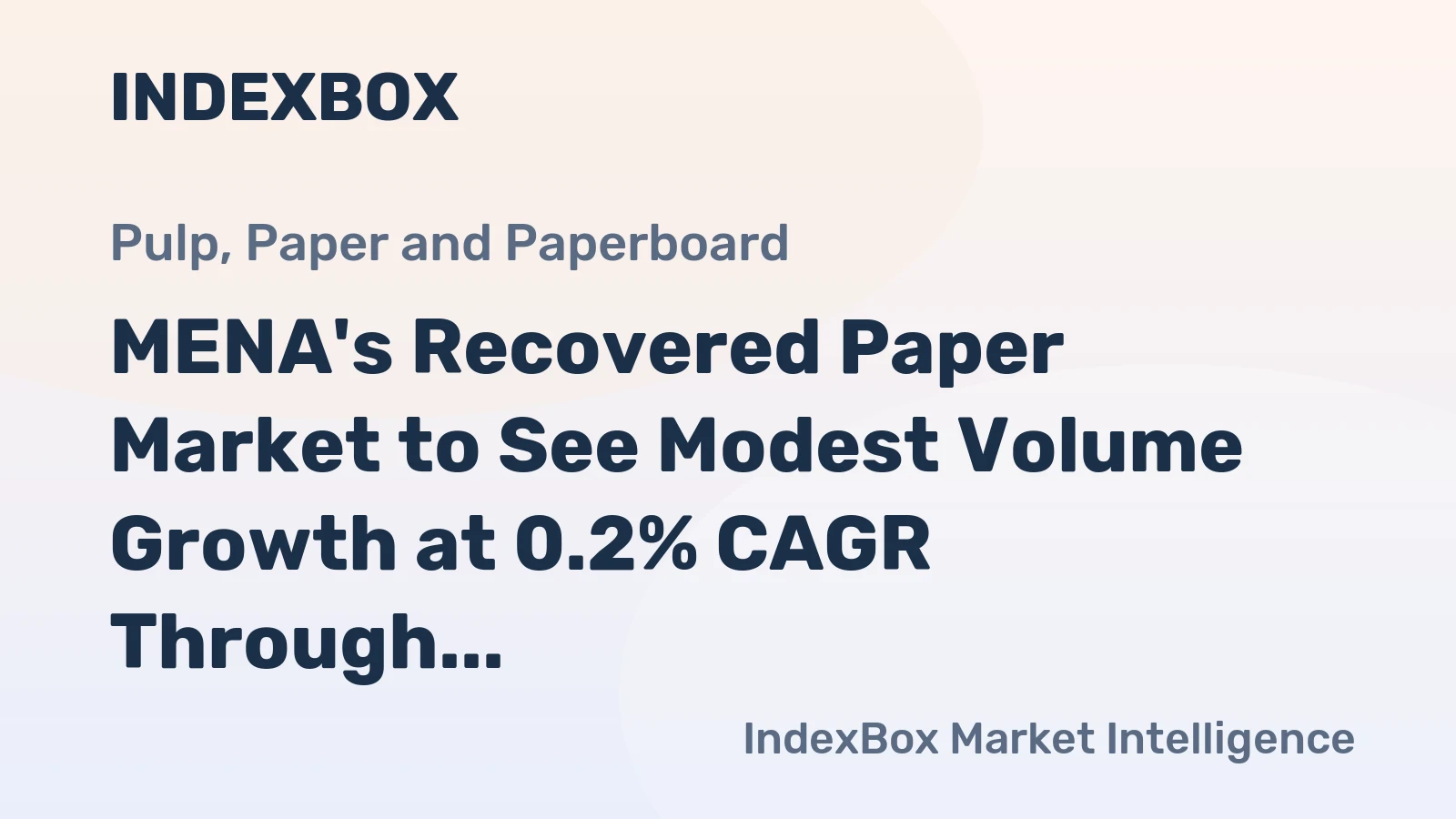 MENA's Recovered Paper Market to See Modest Volume Growth at 0.2% CAGR Through 2035