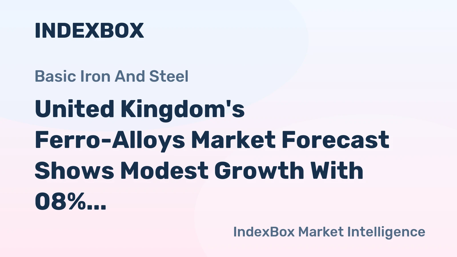 United Kingdom's Ferro-Alloys Market Forecast Shows Modest Growth With 08% Volume CAGR