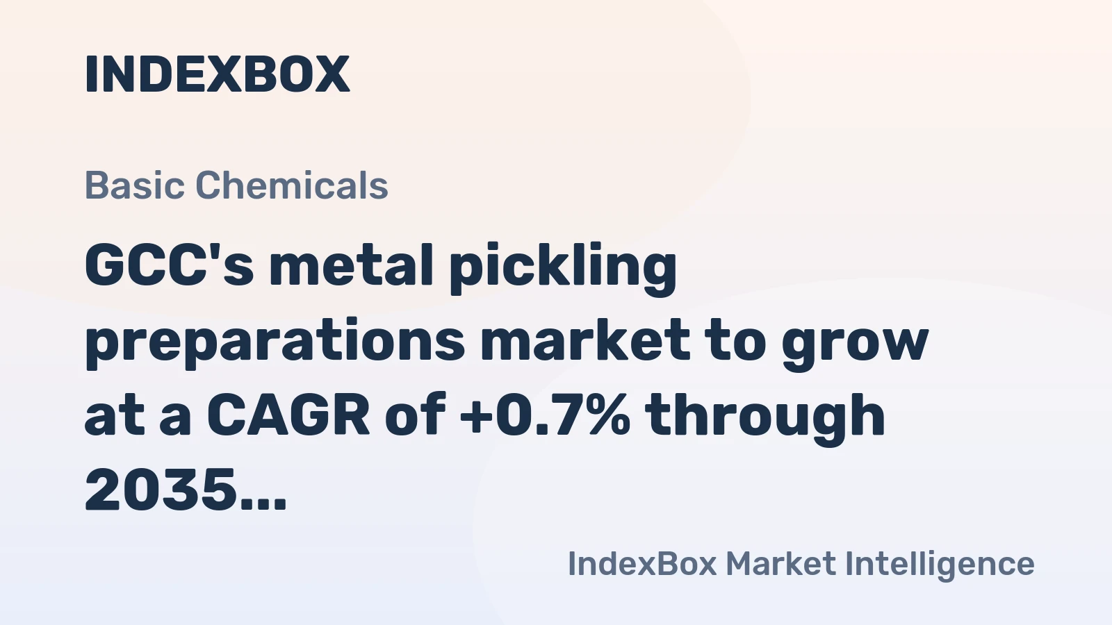 GCC's metal pickling preparations market to grow at a CAGR of +0.7% through 2035, driven by increasing demand for metal surface treatment.