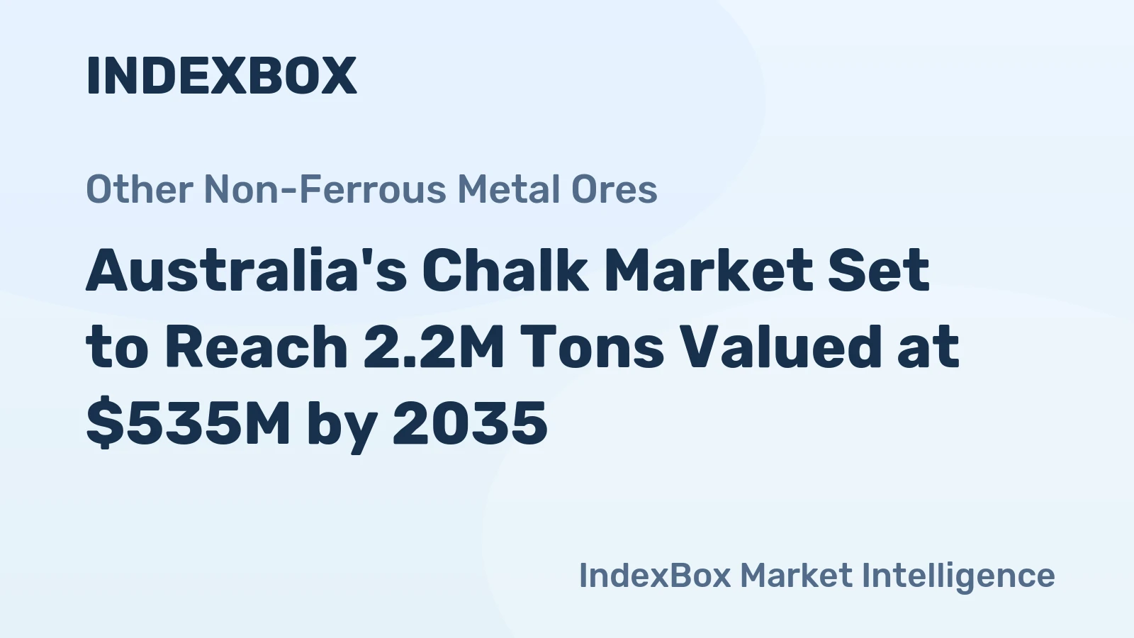 Australia's Chalk Market Set to Reach 2.2M Tons Valued at $535M by 2035