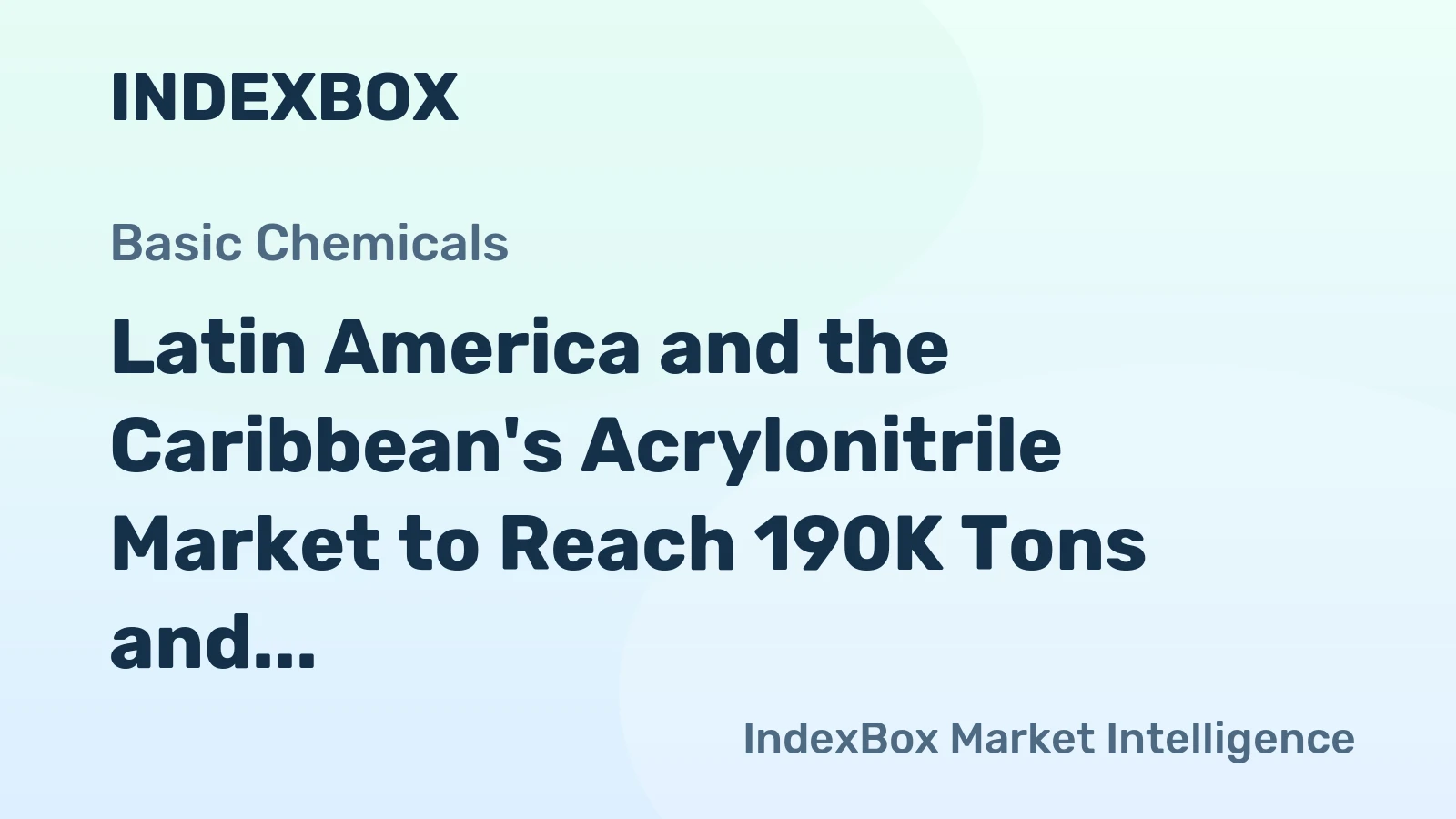 Latin America and the Caribbean's Acrylonitrile Market to Reach 190K Tons and $373M by 2035