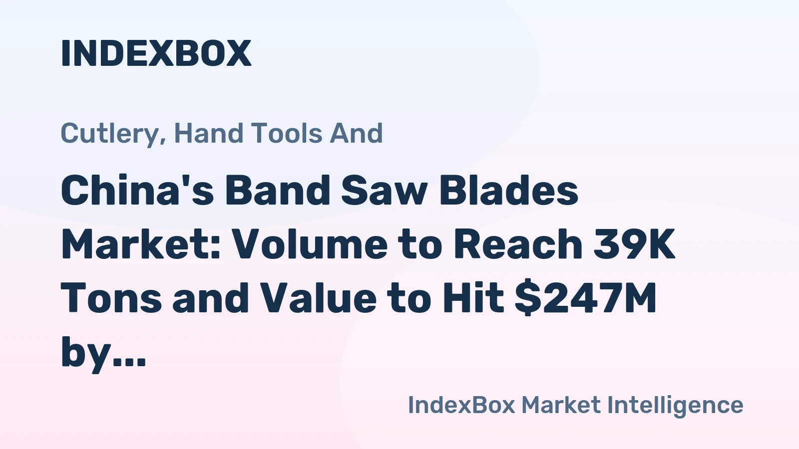 China's Band Saw Blades Market: Volume to Reach 39K Tons and Value to Hit $247M by 2035