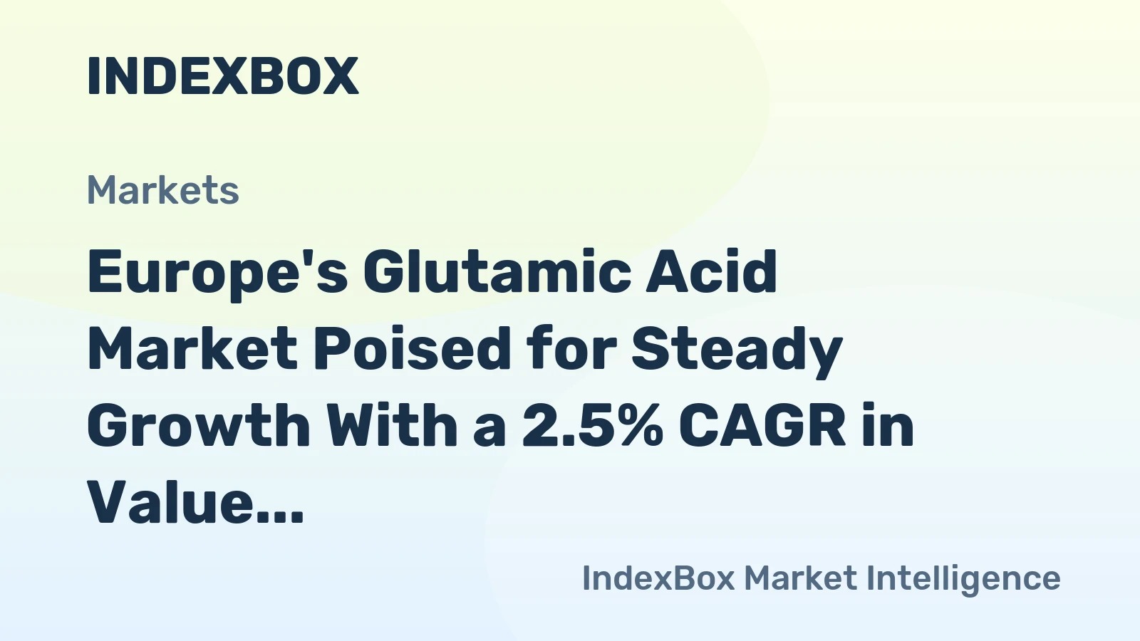 Europe's Glutamic Acid Market Poised for Steady Growth With a 2.5% CAGR in Value Through 2035