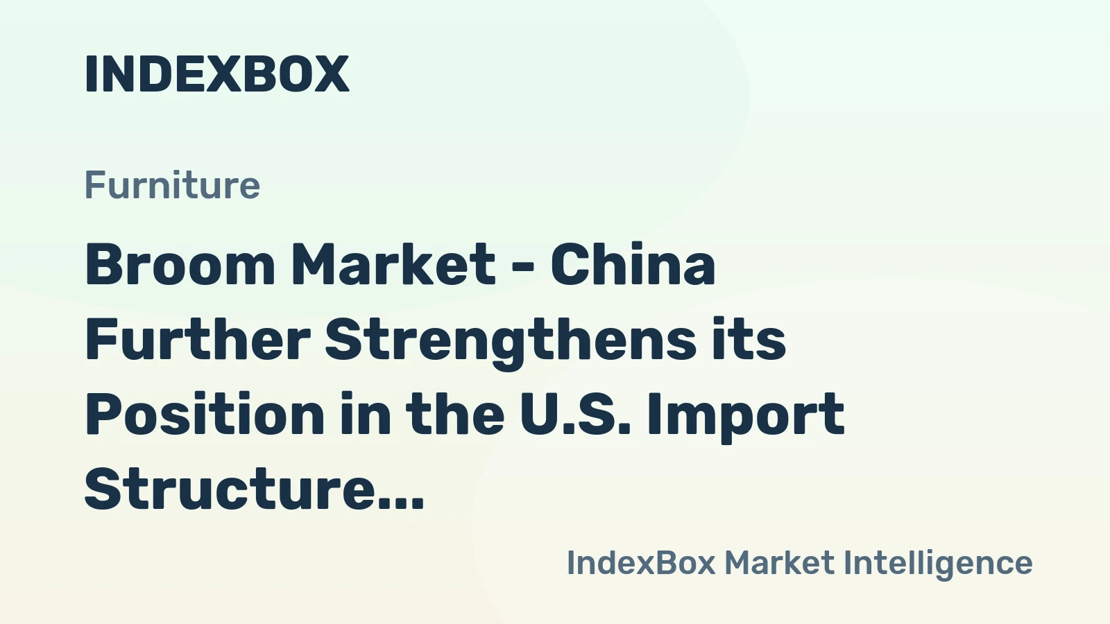Broom Market - China Further Strengthens its Position in the U.S. Import Structure Amidst a Rise in Net US imports of Brooms, Brushes, and Mops