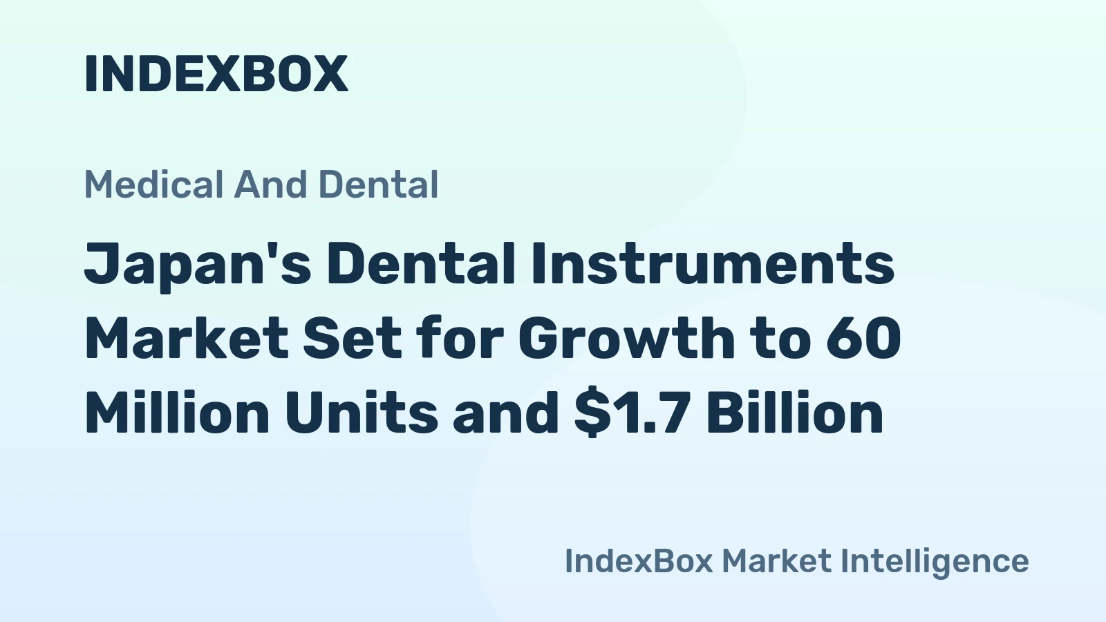 Japan's Dental Instruments Market Set for Growth to 60 Million Units and $1.7 Billion