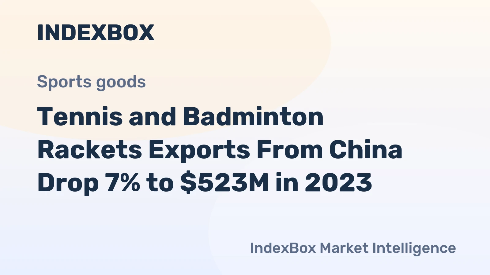 Tennis and Badminton Rackets Exports From China Drop 7% to $523M in 2023