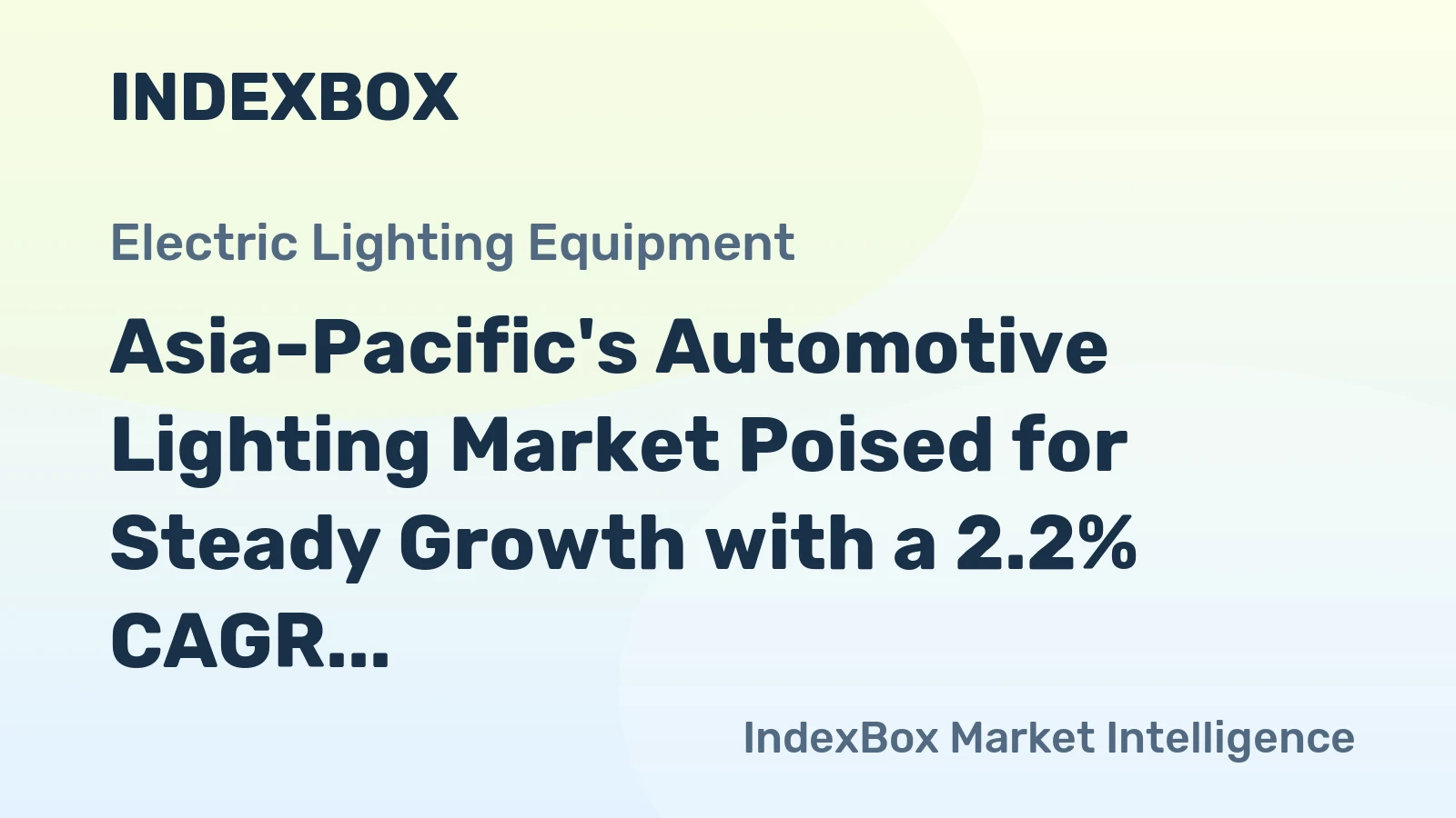 Asia-Pacific's Automotive Lighting Market Poised for Steady Growth with a 2.2% CAGR in Value