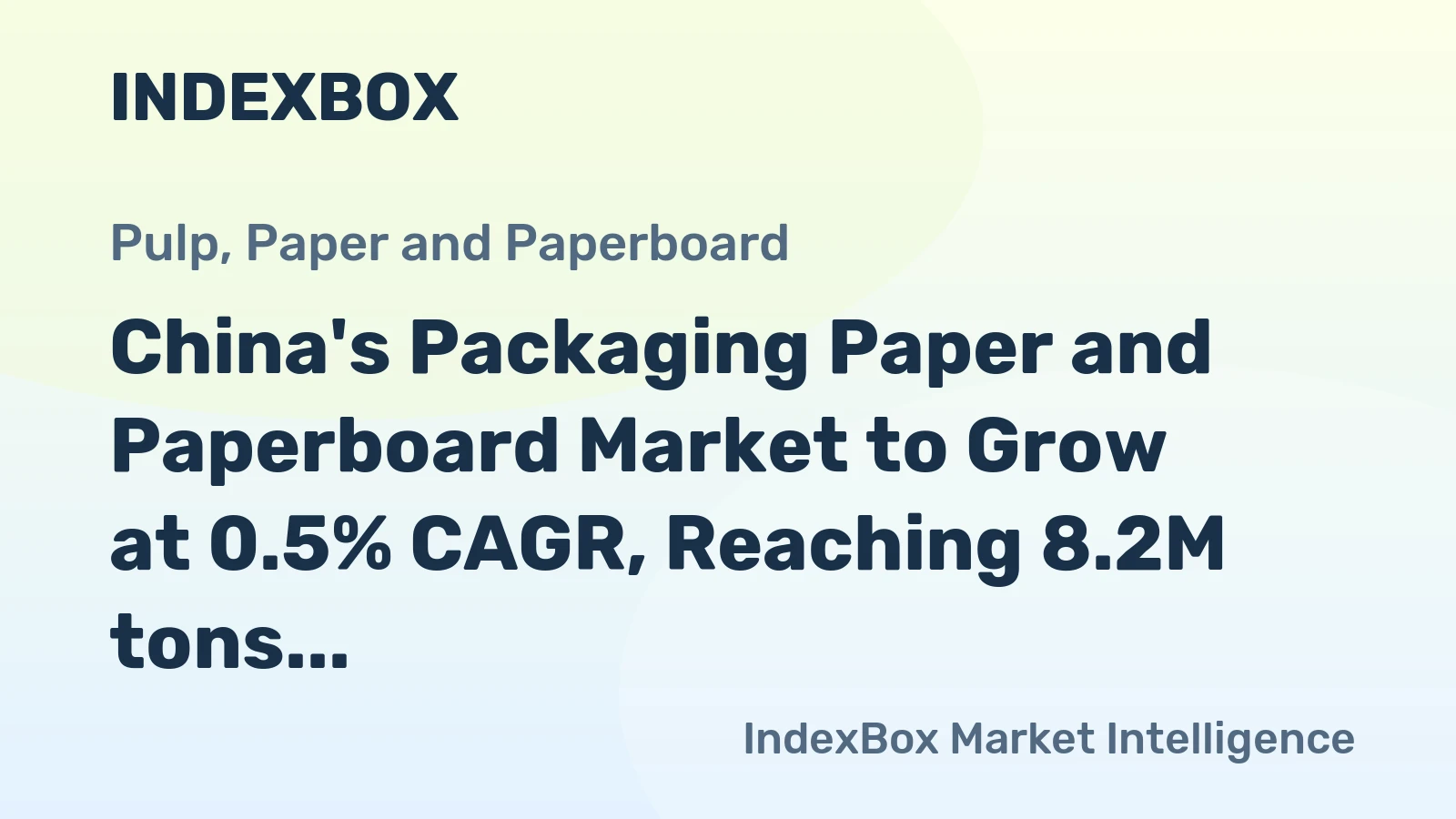 China's Packaging Paper and Paperboard Market to Grow at 0.5% CAGR, Reaching 8.2M tons by 2035